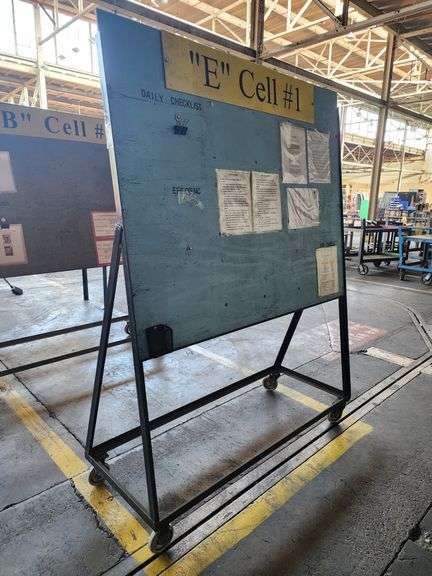 60" x 22" x 80" Bulletin Board On Wheels - NexBid