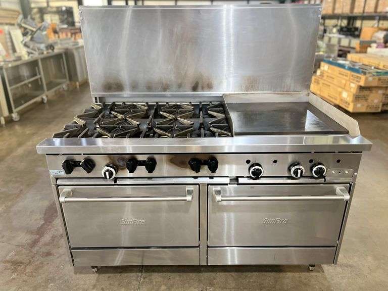 Garland Sunfire 60" Natural Gas Range – 6 Burners + 24" Griddle + 2 ...