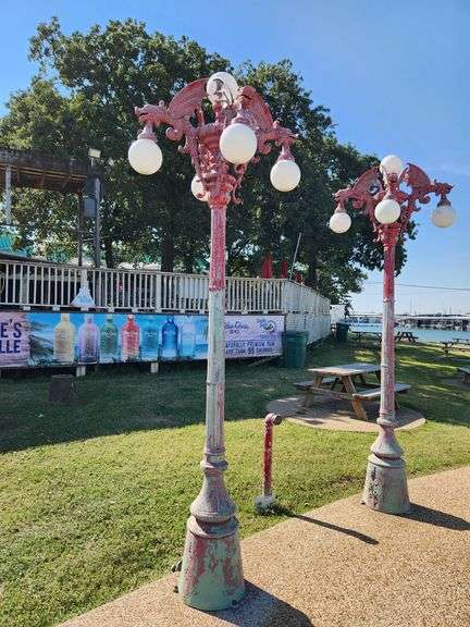 Legendary Sneaky Pete’s Dragon Lamp Post • 11’ Tall Cast Iron Icon - NexBid
