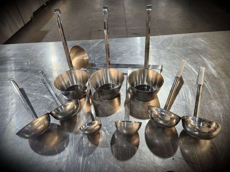Lot of Heavy-Duty Stainless Steel Ladles – Mixed Sizes & Styles ...
