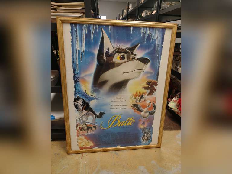 Balto movie poster, 30" w 39" h - Northern Kentucky Auction, LLC