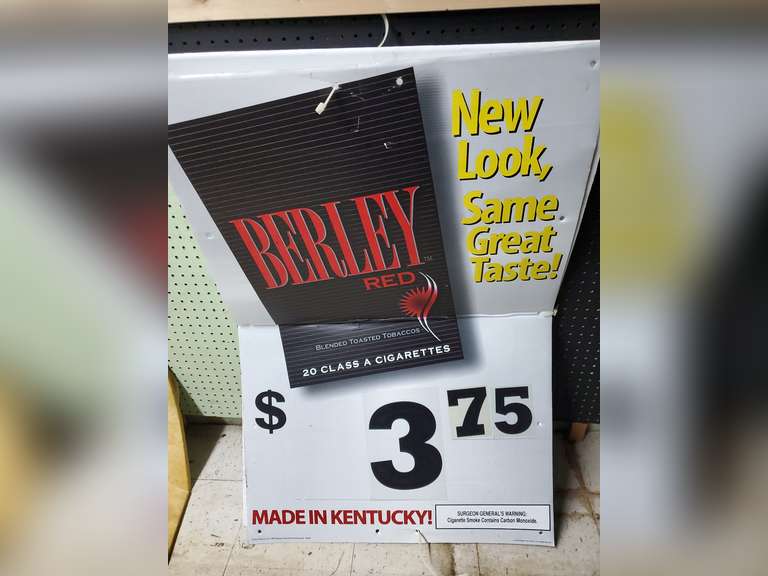 2 - Coraplast Berley Red Cigarette Advertisment Sign - Northern ...