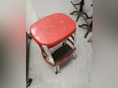 Red Costco step stool 25in tall Northern Kentucky Auction LLC