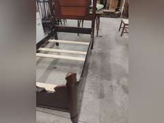 Antique three quarter bed frame. 39"x75". Believe to be walnut ...