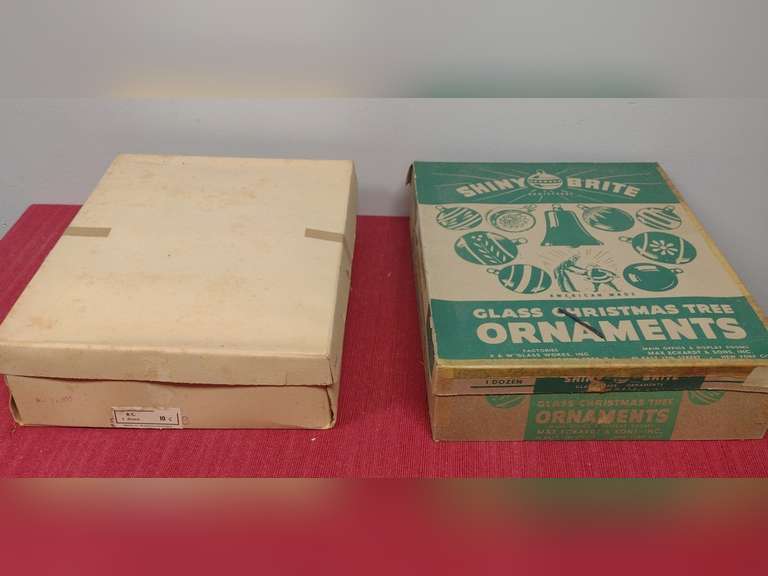 2 Boxes of vintage Christmas ornaments some Shiny Brite. - Northern ...