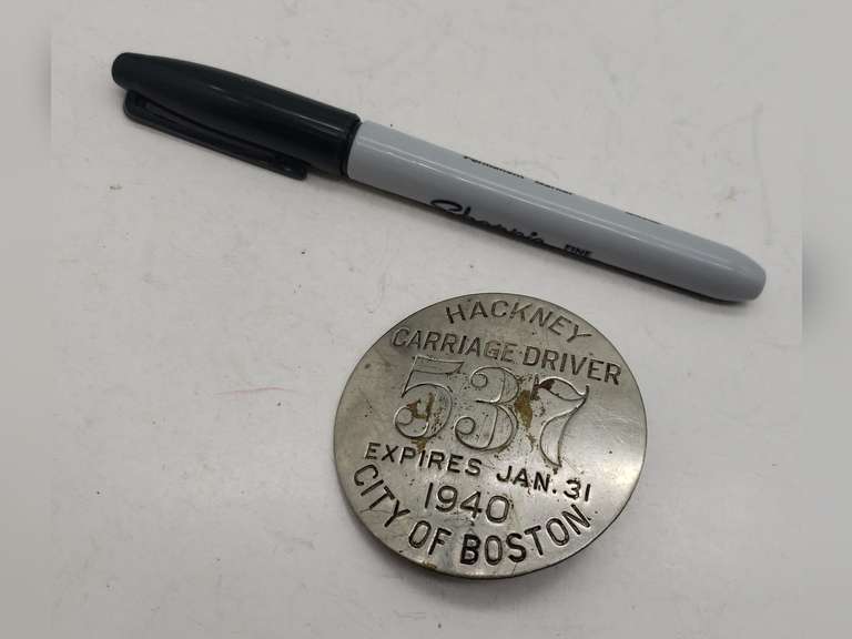 Hackney Carriage Driver 1940, City Of Boston, Rare Badge, Police ...