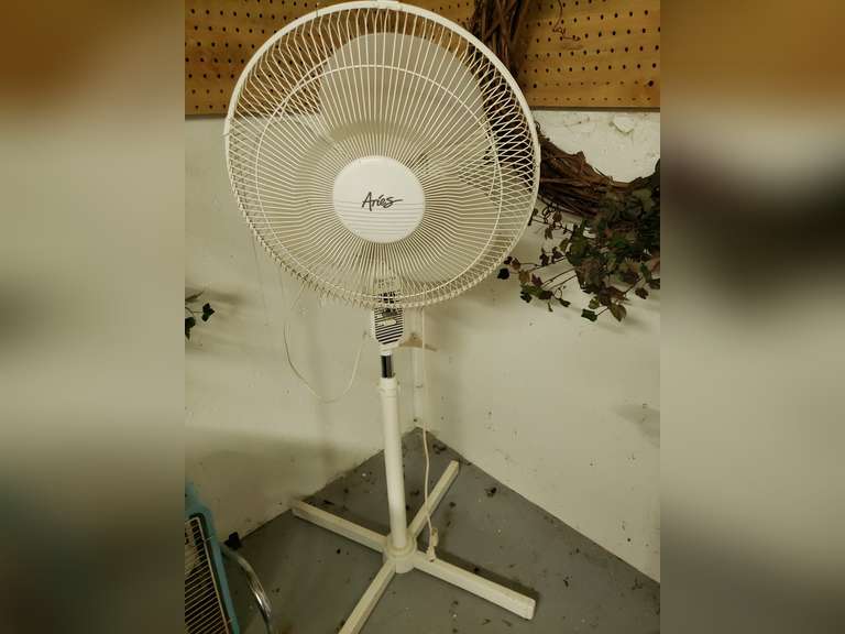 Aries electric 16" 3 speed oscillating fan - powered on - Northern ...