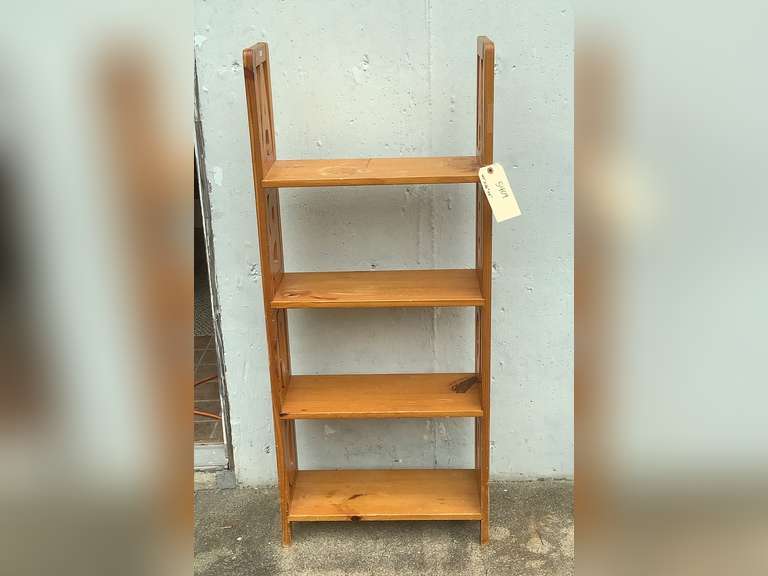 Alphabet bookcase, measures 47” x 20” x 8”. Wood construction ...