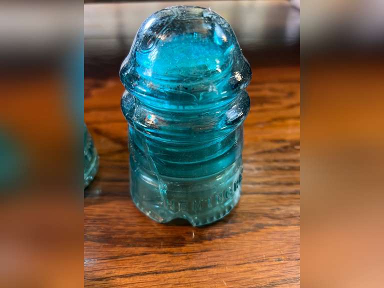 Blue glass insulators. Only one in good condition . - Northern Kentucky ...