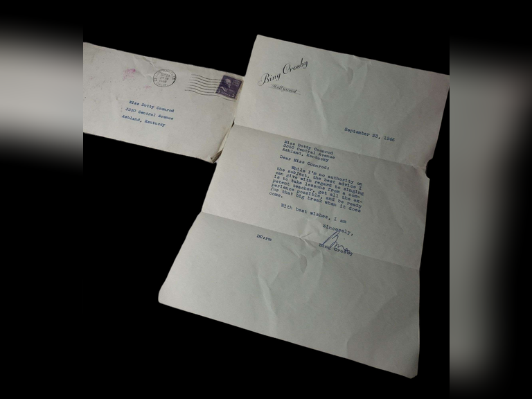 Signed Bing Crosby personal letter - unverified - Northern Kentucky ...