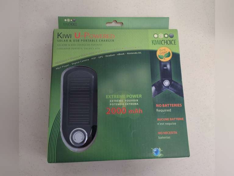 Kiwi u-powered solar & USB portable charger, appears to be new ...