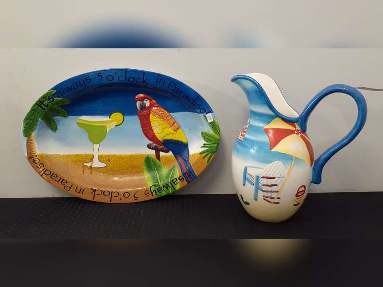 Heartfelt Kitchen Creations Beach Themed Pitcher & Platter - Northern ...