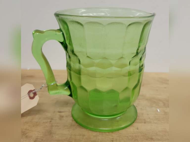 Hazel Atlas Optic Block Uranium Glass Pitcher - Northern Kentucky ...