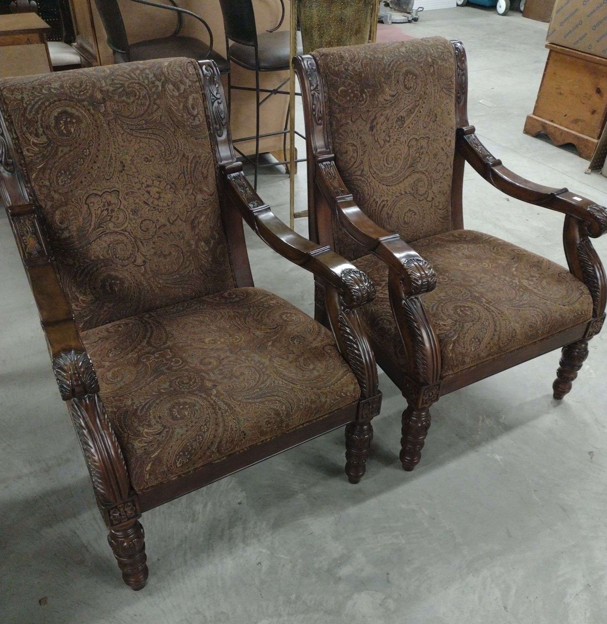 2 Ashley Furniture Bradington Truffle accent living room chairs. Northern Kentucky Auction LLC
