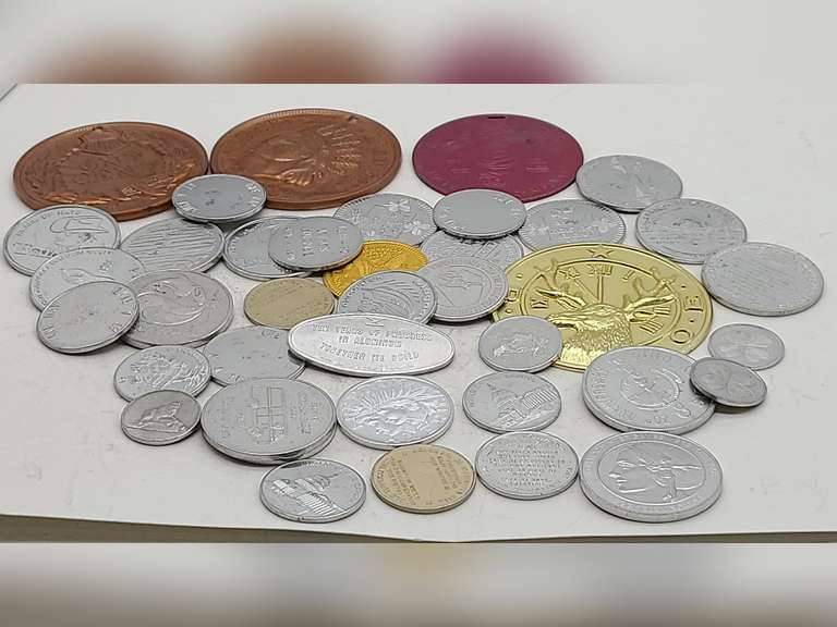 Large Group of Aluminum & Plastic Advertising Tokens/Medals - Most ...