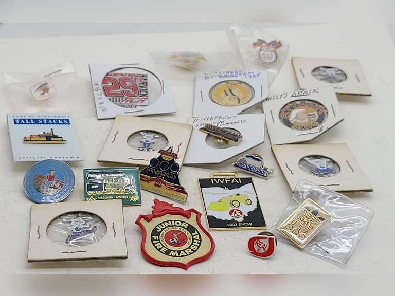 Group of Colorful 1980s-2000s Sporting & Celebration Event Pins ...