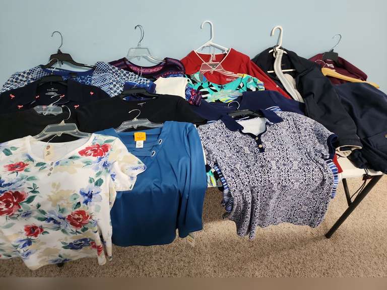 Assorted men's & women's clothes, sizes medium and large - may have ...