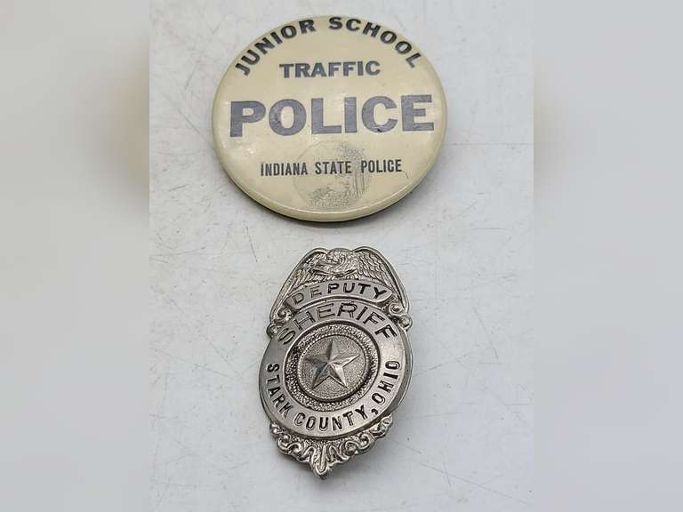 2 Ohio & Indiana Law Enforcement Badges, Stark County, Ohio Deputy ...