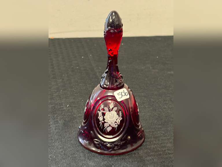 Fenton Handpainted Ruby Red Bell - Northern Kentucky Auction, LLC