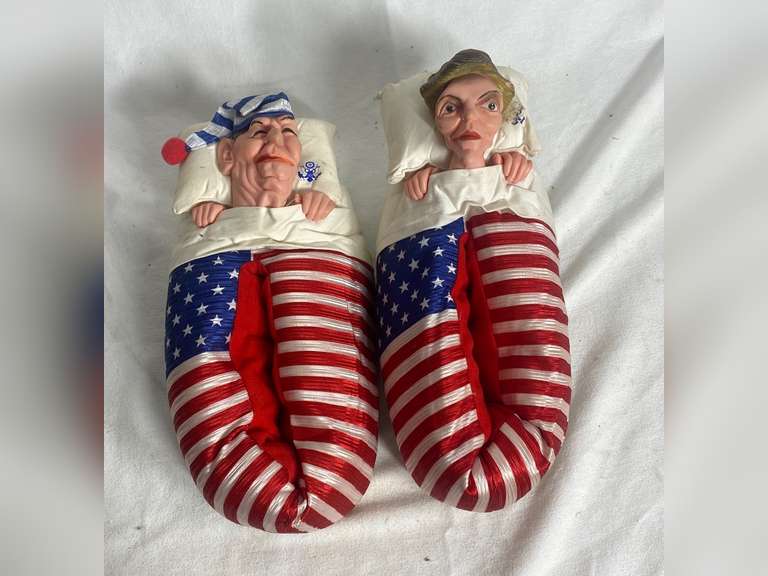 Ron and Nancy Reagan patriotic slippers - Northern Kentucky Auction, LLC