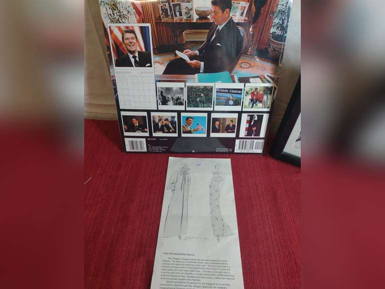 Ronald Reagan calendar, Ronnie and Pat photo, Queen Elizabeth ...