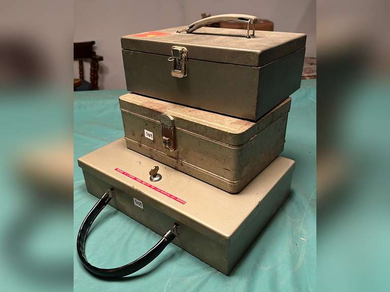 3 Metal lock boxes, one has a key - Northern Kentucky Auction, LLC