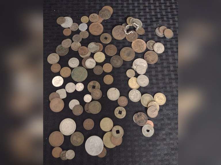 Large Group of Canadian & World Coins With Coin Brace- 19th & 20th ...