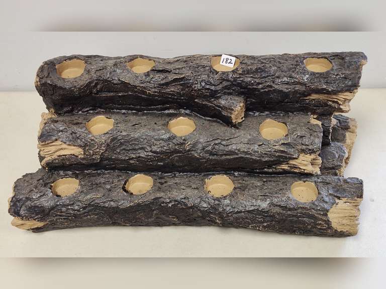 Imitation log candle holder - Northern Kentucky Auction, LLC
