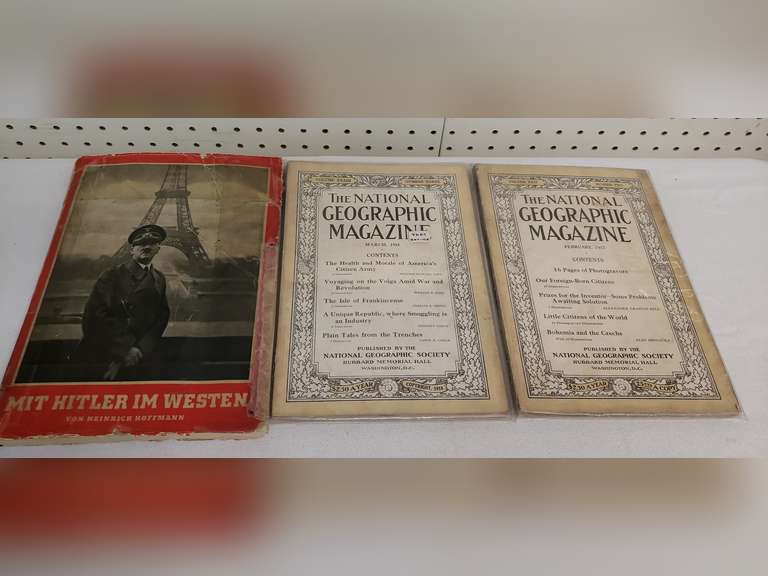 1917 and 1918 National Geographic Magazines and a 1940 German print Mit ...