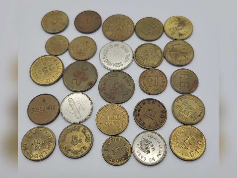 25 - Military Tokens - Asian & European Bases Various Applications ...