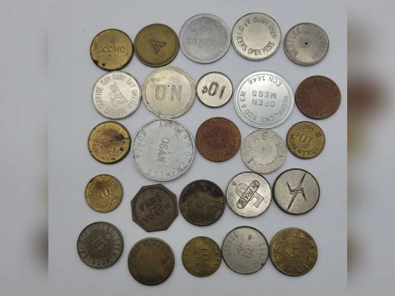 24 Military Tokens - Asian & European Bases Various Applications ...