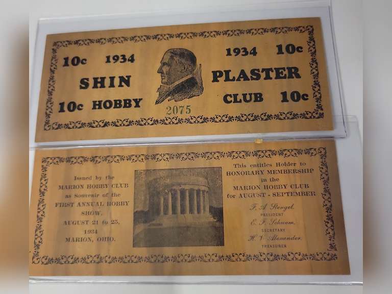 14 - Registered Number (1934) Shin Plaster Hobby Club First Annual Show ...