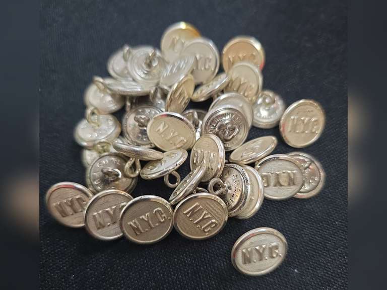 (36) NYC - New York Central Railroad Small Uniform Buttons - silver ...
