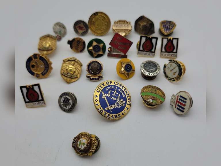 Group Of Years Service & Award Pins - Some Early & Enameled - Northern ...