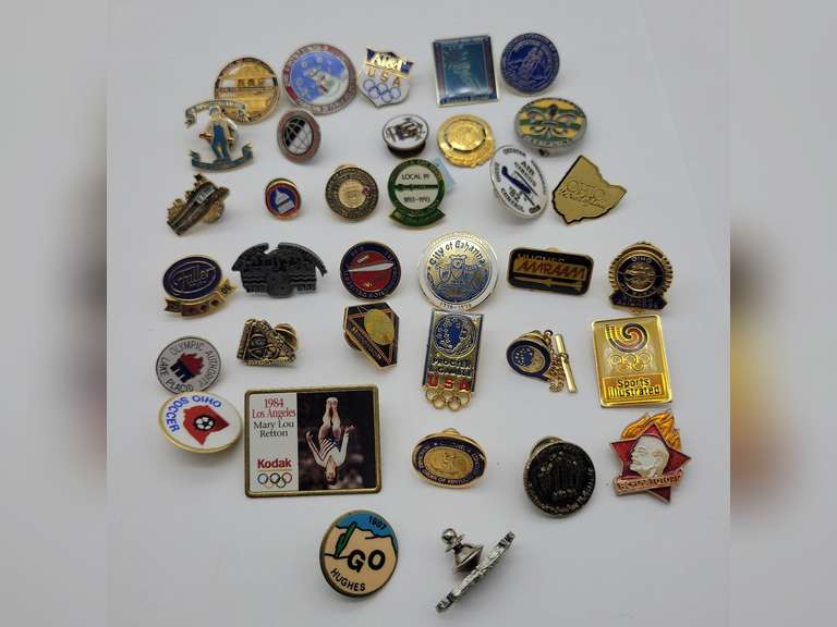 Large Group of Advertising & Event Pins - Includes Business & Unions ...