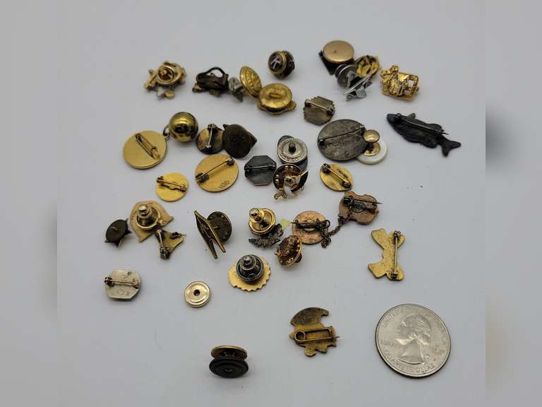 Nice Group of Advertising and Event Pins-Some Enameled and Stud Back ...