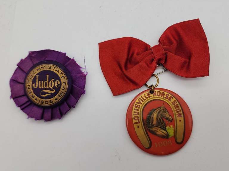 1903 - Louisville Horse Show "Judge" Badge & 1906 Kentucky State Fair ...