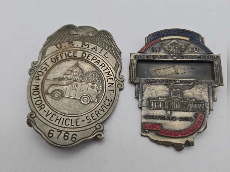 1940 Postmaster Annual Convention Badge, Columbus, OH and Post Office ...