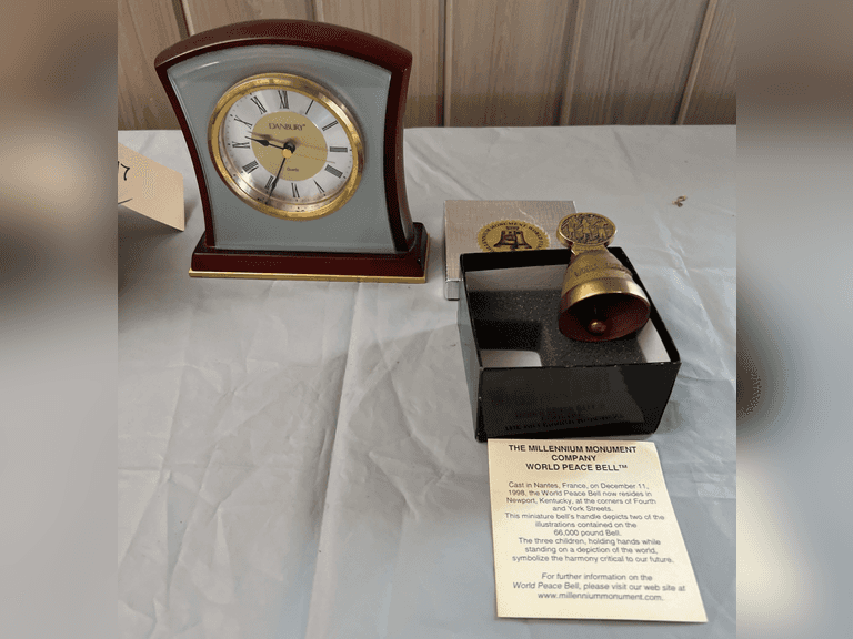 Danbury clock, 6“ x 6“ x 2“, battery operated. The Millennium Monument ...