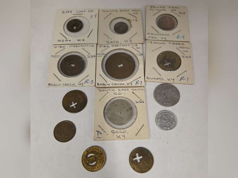 13 Kentucky Coal Scrip Tokens - Small Towns - See Photos - Northern ...