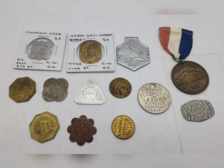 13 Cincinnati, OH Tokens, FOBS & Medals - Includes Some Early 1900's ...