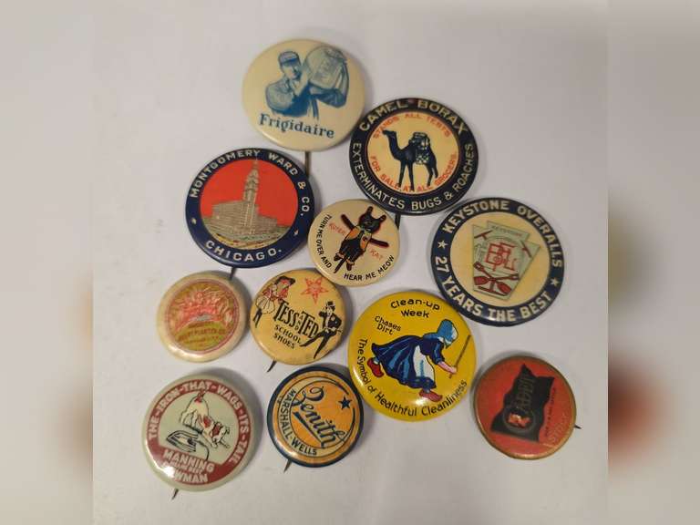 (11) NICE - PRODUCT & SERVICE ADVERTISING PINBACK BUTTONS - GREAT ...