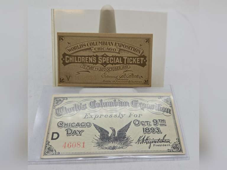 1893 - World's Columbian Exposition Tickets "Children's Special Ticket ...