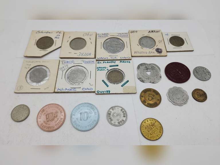 19 Ohio Trade Tokens & Souvenir Trade Tokens - Larger & Smaller Cities ...