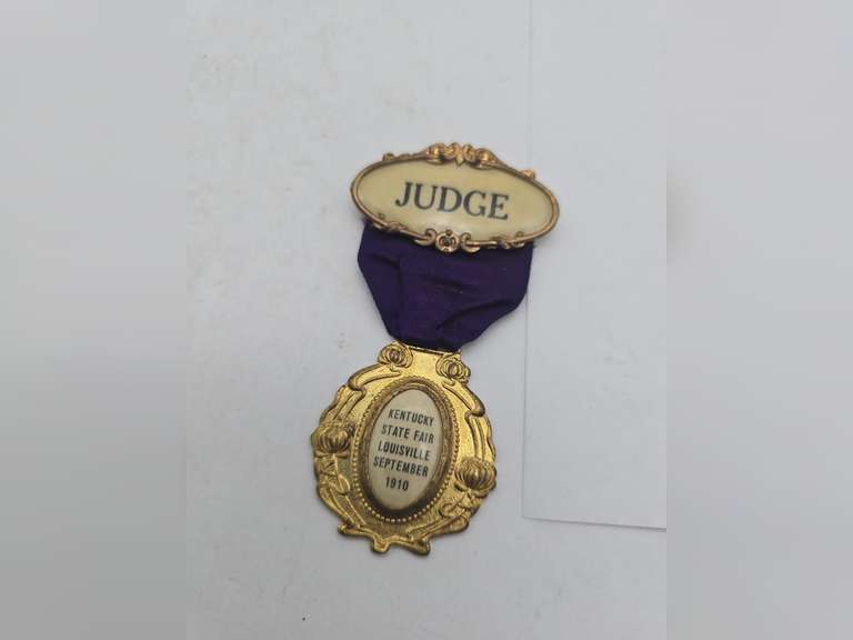 1910 Kentucky State Fair "Judge" Badge With Pin Ribbon - Northern ...