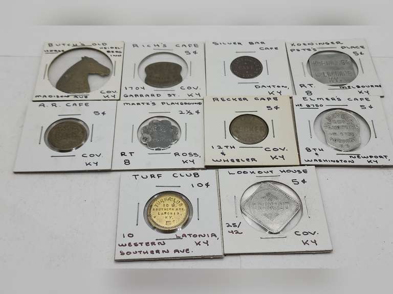10 Northern Kentucky Trade Tokens - Covington, Dayton, Melbourne, Ross ...