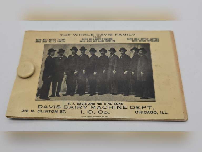 Rare - Davis Dairy Machine Celluloid Blotter Cover with Advertising & Blotters - Chicago ...