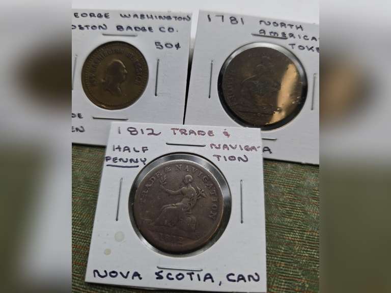1782 North American Token, 1812 Trade & Navigation Half Penny - Nova ...