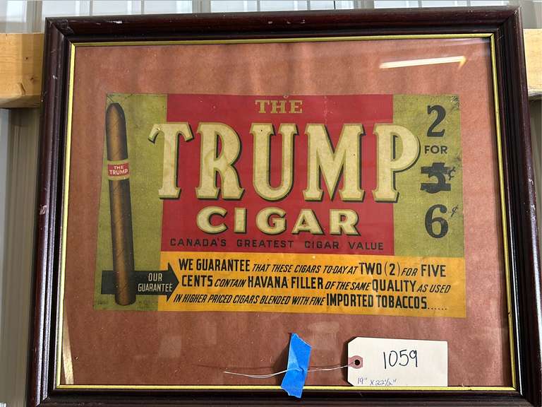 The Trump Cigar framed wall art. not documented print, 19” x 22.5” w ...