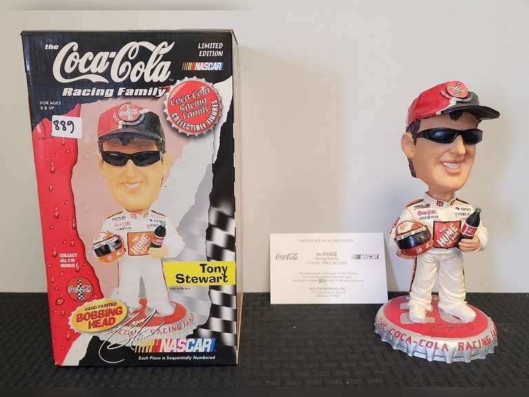 Tony Stewart Coca-Cola bobblehead with COA - Northern Kentucky Auction, LLC